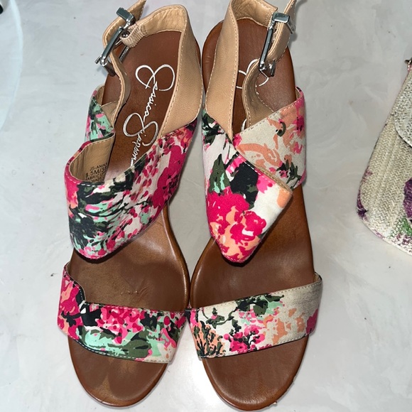 Jessica Simpson | Shoes | Jessica Simpson Flower Wedge Wpurse | Poshmark